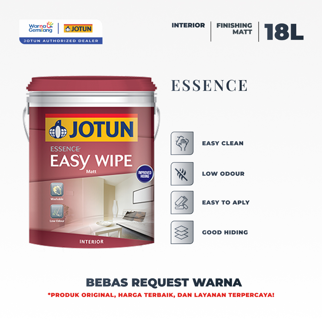 Jual Jotun Essence Easy Wipe 18L | Cat Dinding Interior Matt (Mudah ...