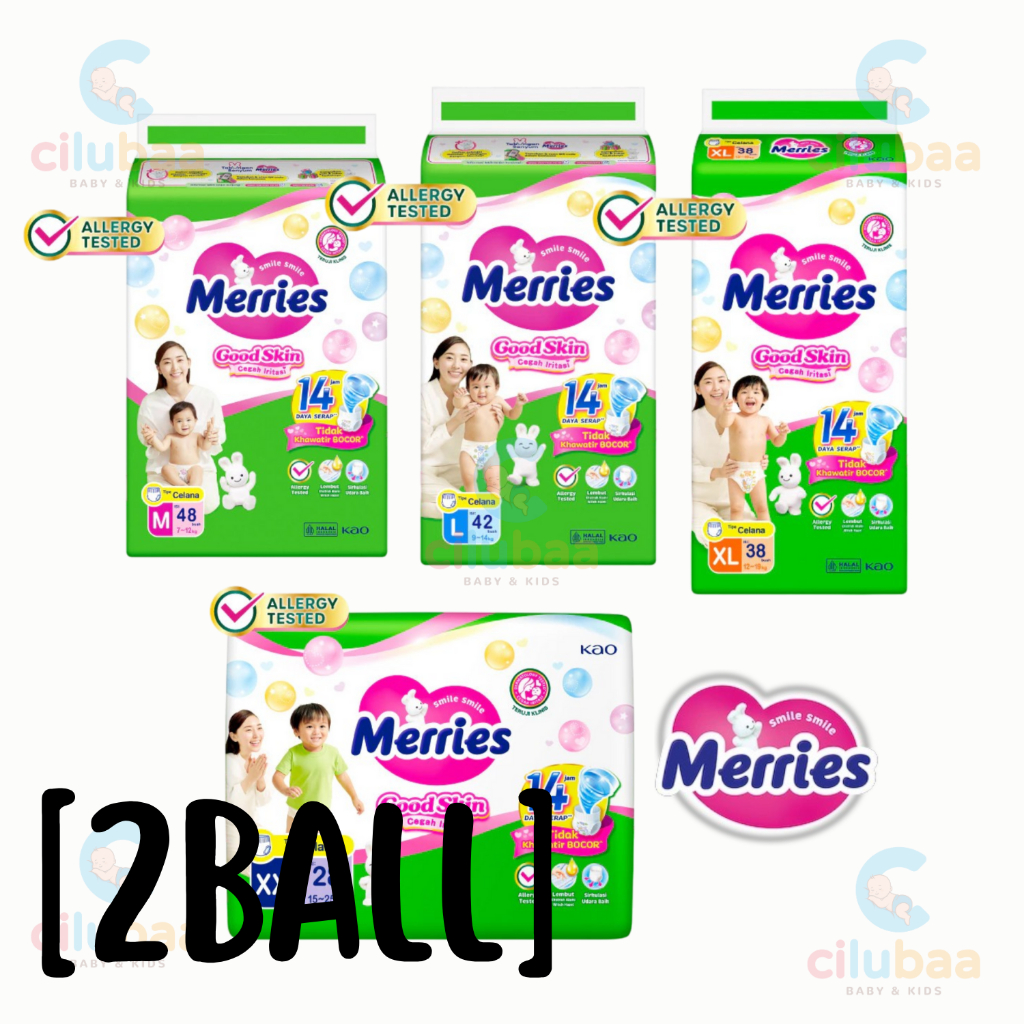 Jual [2 BALL] Merries Pants Good Skin Jumbo M50/L42/XL38/XXL28 /POPOK ...