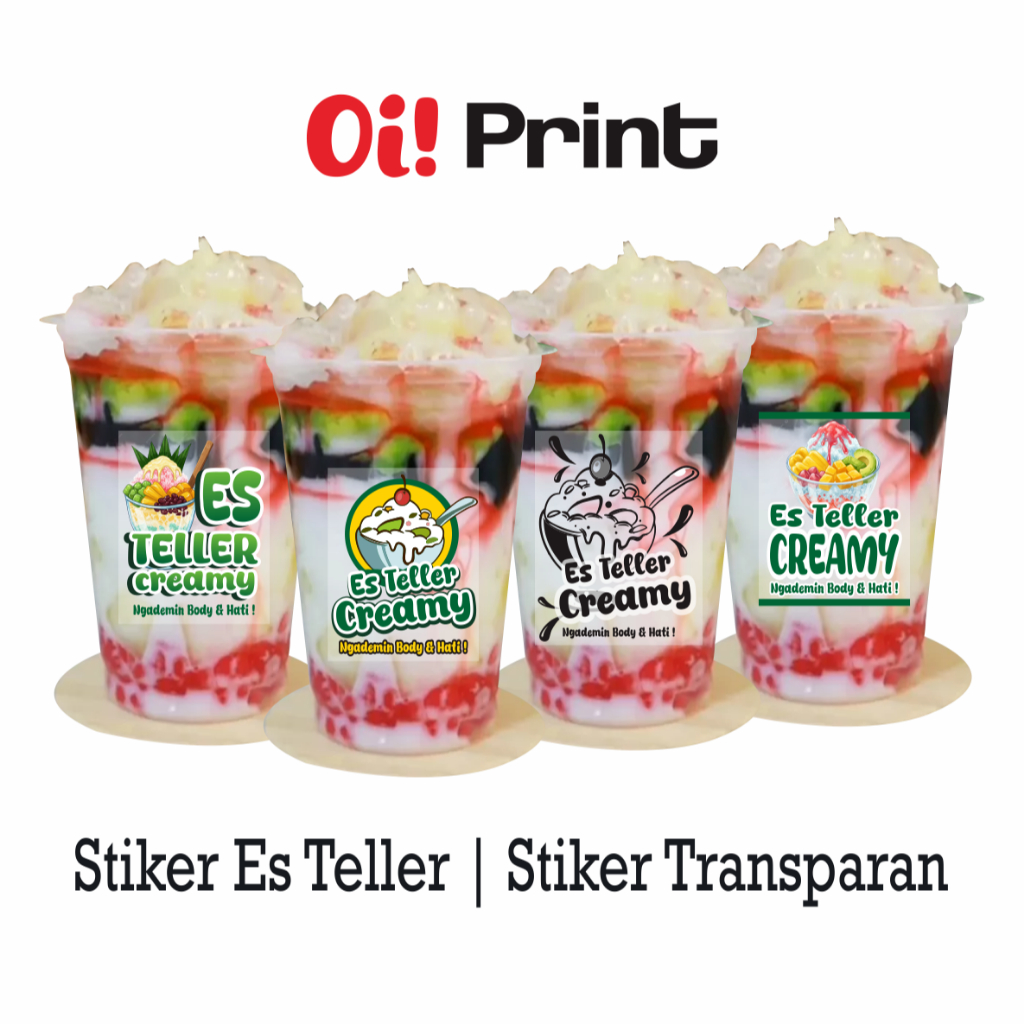 Jual CETAK STIKER ES TELER ANTI AIR STIKER ES TELLER CREAMY STIKER CUP ...