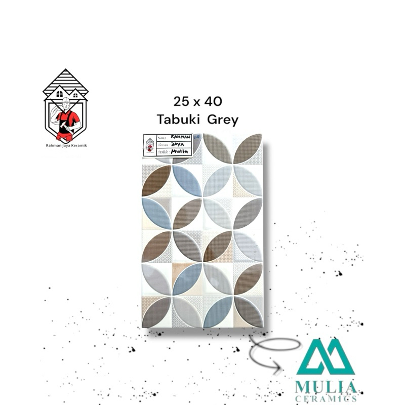 Jual Keramik Dinding Kamar Mandi 25x40 Tabuki Grey Keramik Mulia Ceramic Glossy Grade A Isi 10 ...