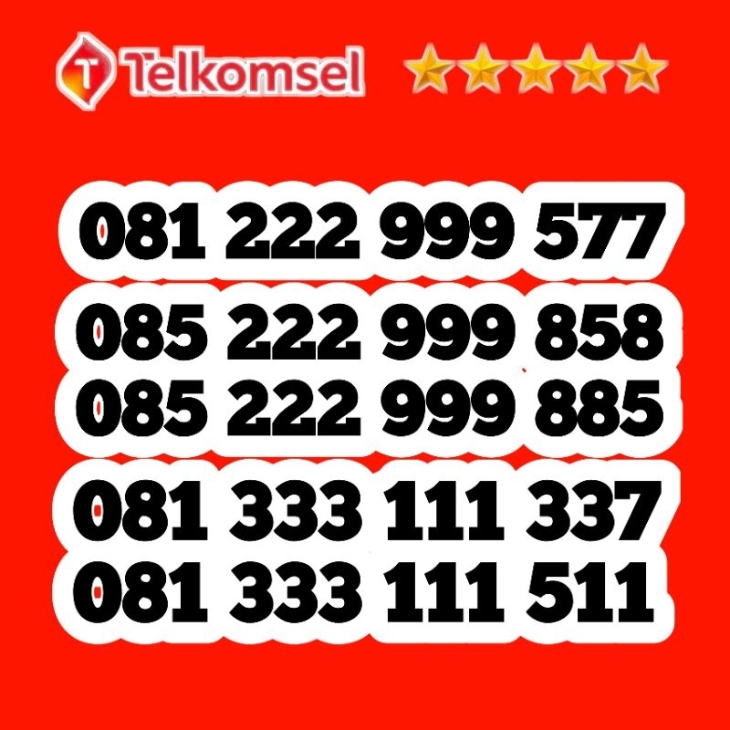 Jual KARTU PERDANA NOMOR CANTIK TELKOMSEL 4G 5G SIMPATI LOOP DOUBLE TRIPLE 111 222 333 666 999 ...