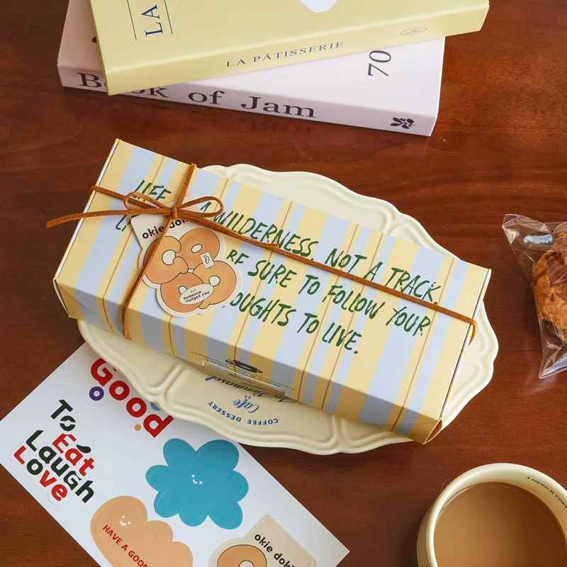 Jual Box Scone Cookies Warna Pastel Persegi Panjang Donat Packaging ...