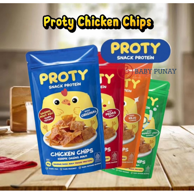 Jual Snack Sehat PROTY Chicken Chips Original (1 pcs) - Keripik Daging ...