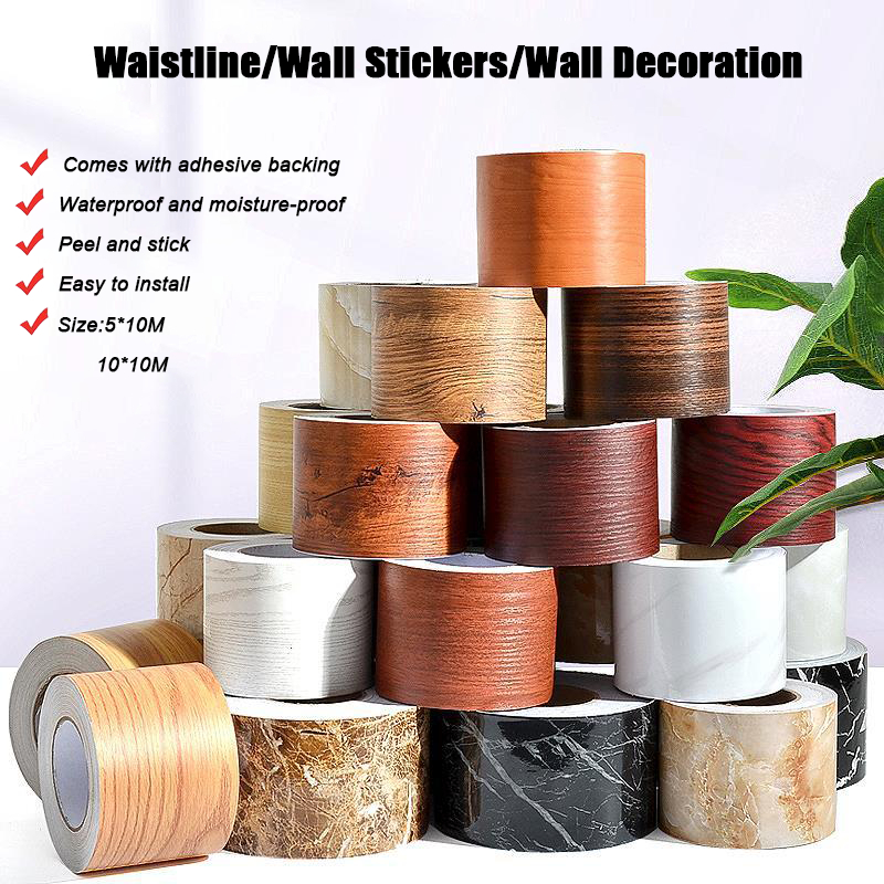 Jual Border List Wallpaper Motif Kayu 9cm x 9m Sticker List Border ...