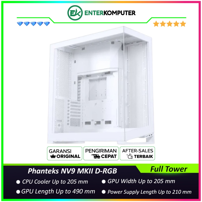 Jual Phanteks NV9 MKII Matte White D-RGB Near-seamless Glass View Full Tower Case | Shopee Indonesia