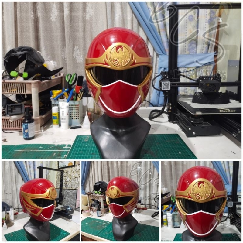 Jual Helm Power Ranger Ninja Storm merah / Helm Hurricane Red ( 3D ...