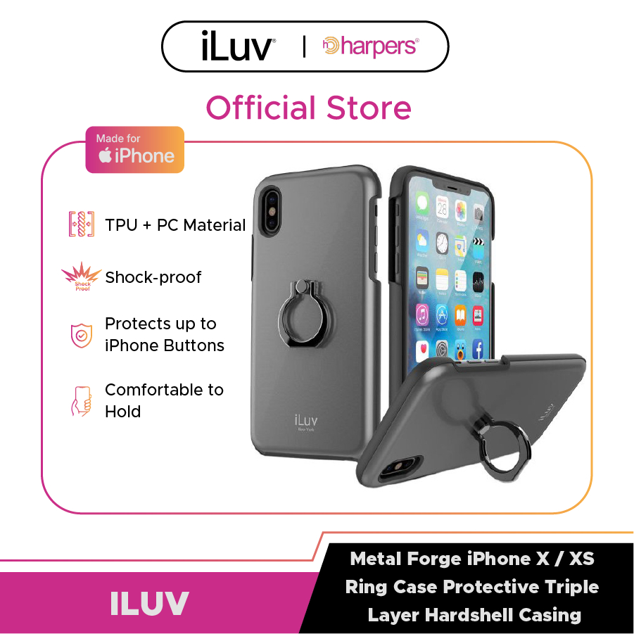 Jual ILUV Metal Forge iPhone X / XS Ring Case Protective Triple Layer ...