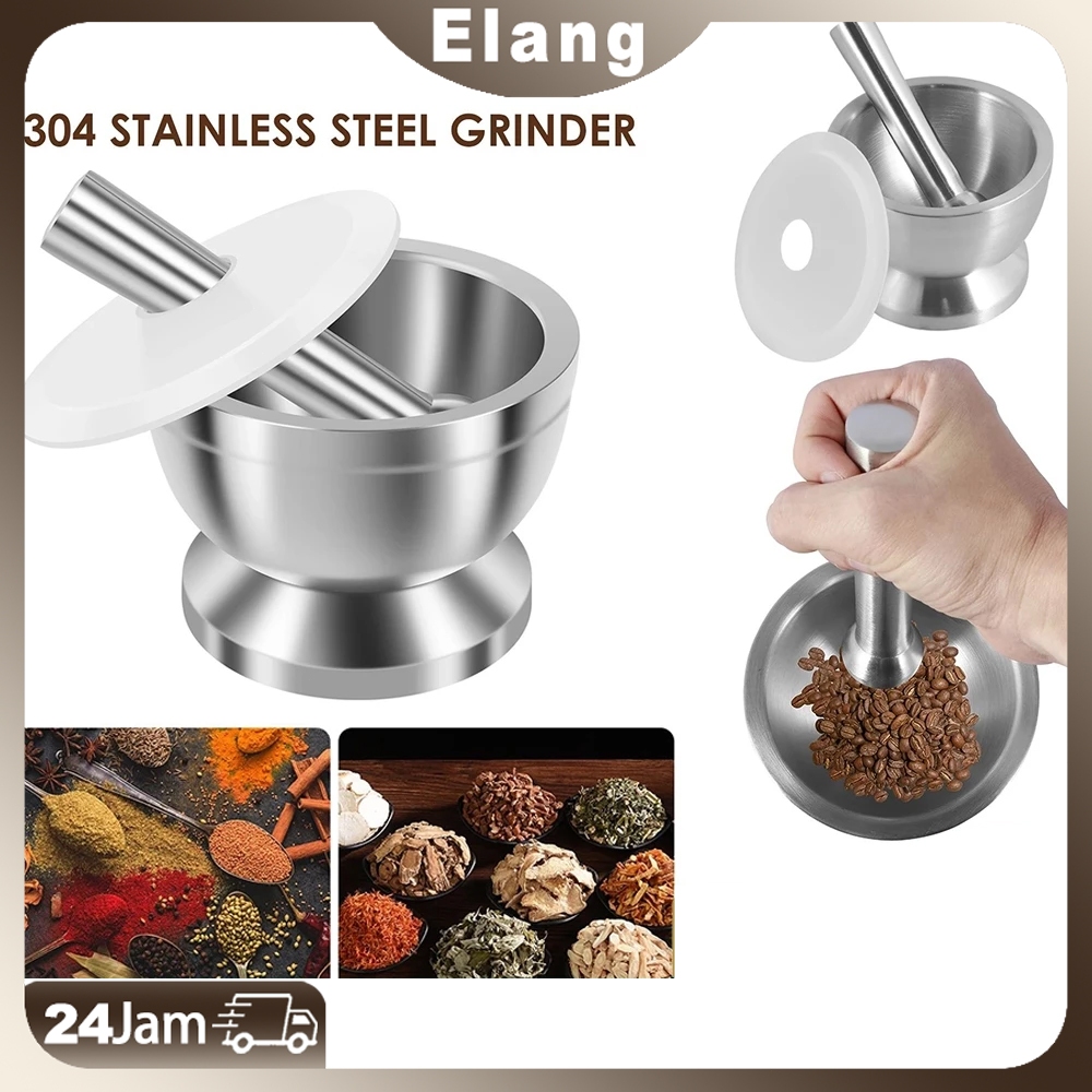 Jual Cobek Stainless / Tumbukan Bumbu Dapur Dengan Tutup / ulekan ...