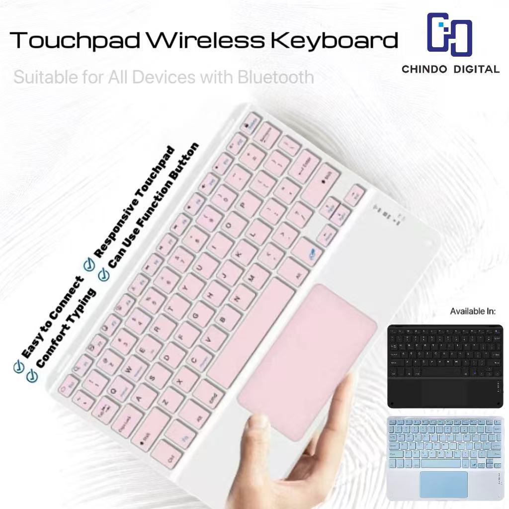 Jual [CID] Wireless Keyboard Touchpad Mini Portable 10 inch 2in1 ...