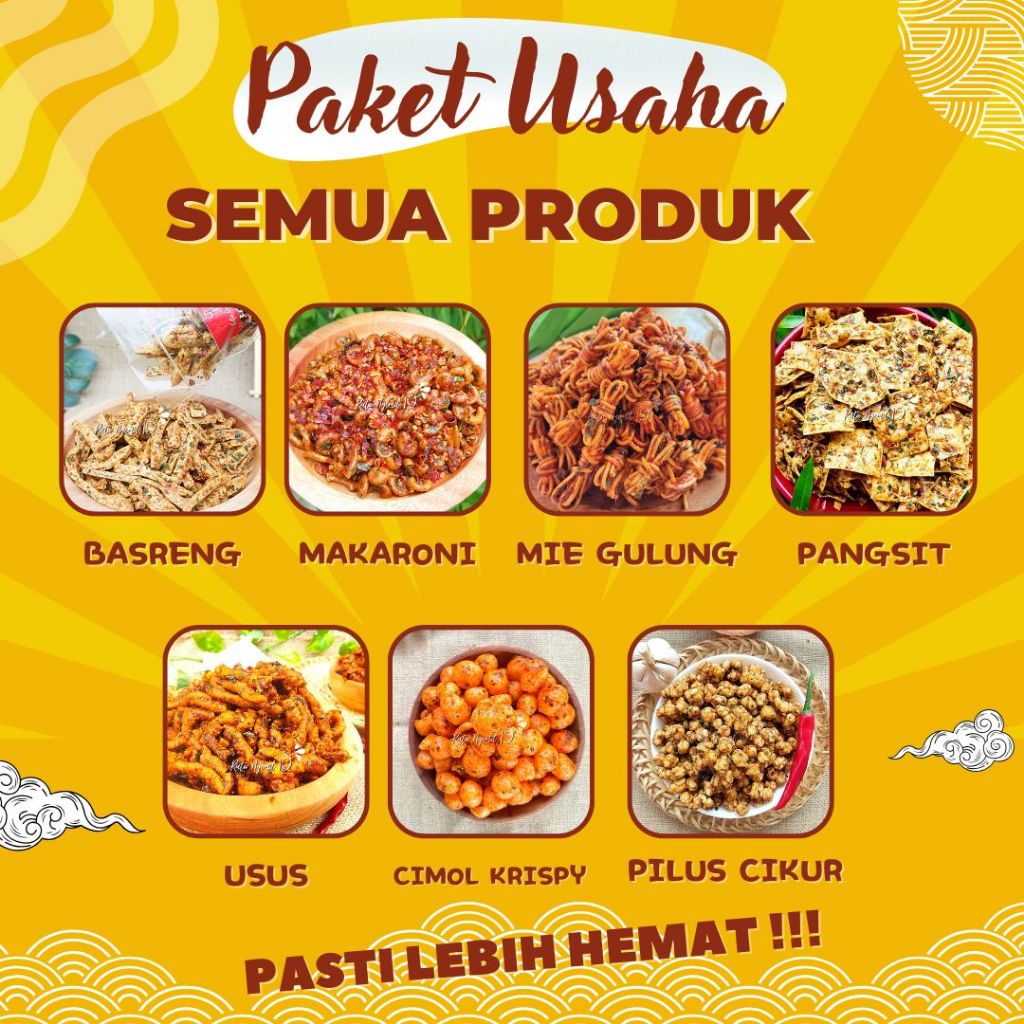 Jual PAKET USAHA TOTAL 7KG SEMUA PRODUK (MIE GULUNG,BASRENG, CIMOL ...