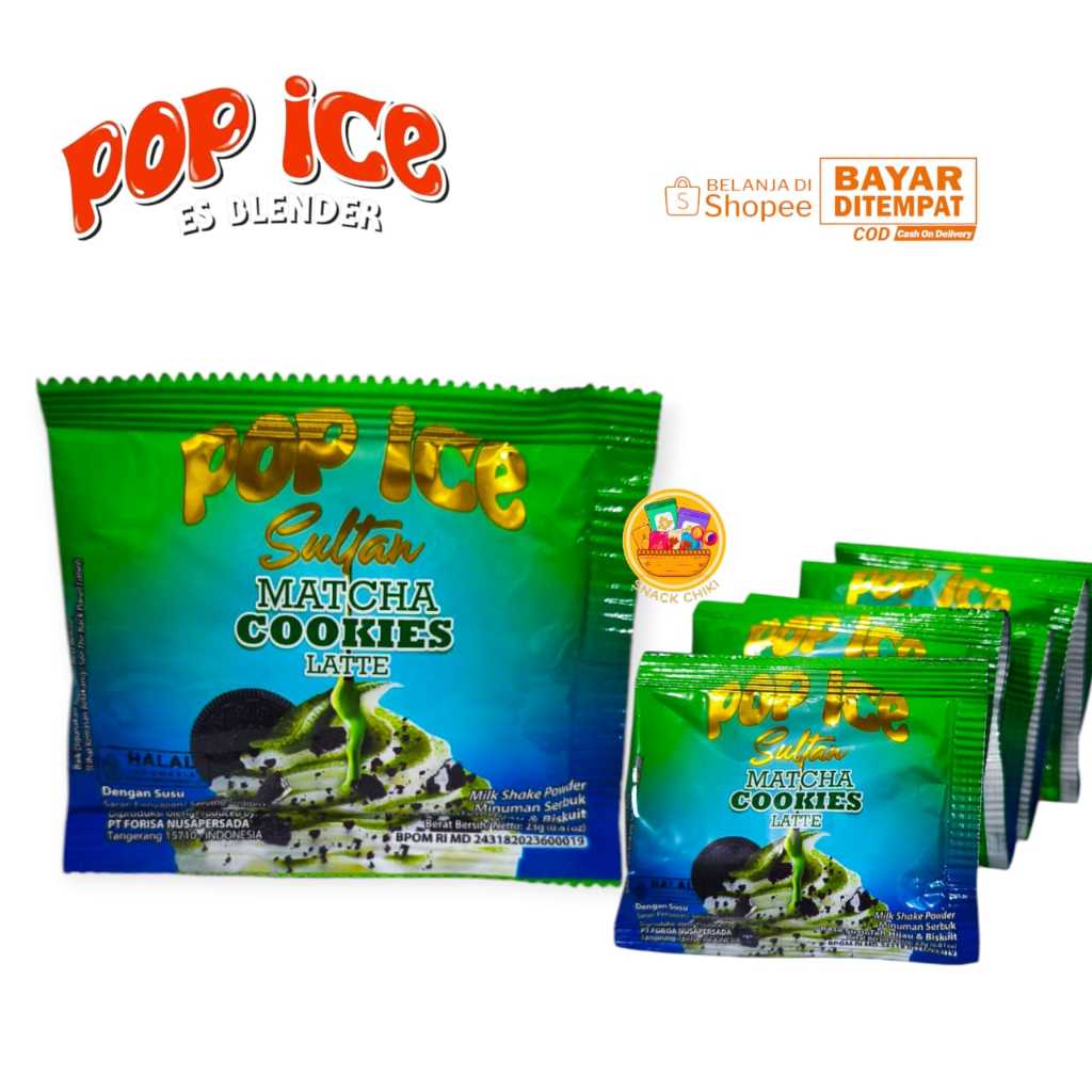 Jual POP ICE SULTAN RASA MATCHA COOKIES LATTEC 1 RENCENG 10 PCS ...