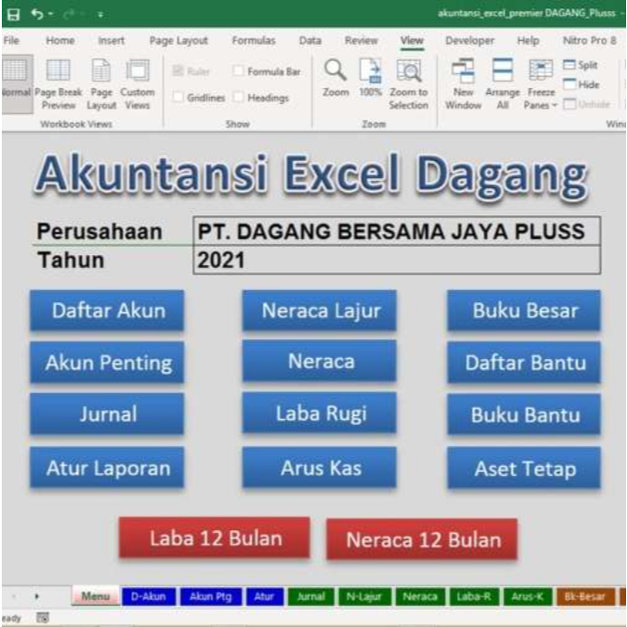Jual PROGRAM APLIKASI AKUNTANSI LAPORAN KEUANGAN DAGANG VERSI EXCEL PLUS PREMIUM | Shopee Indonesia