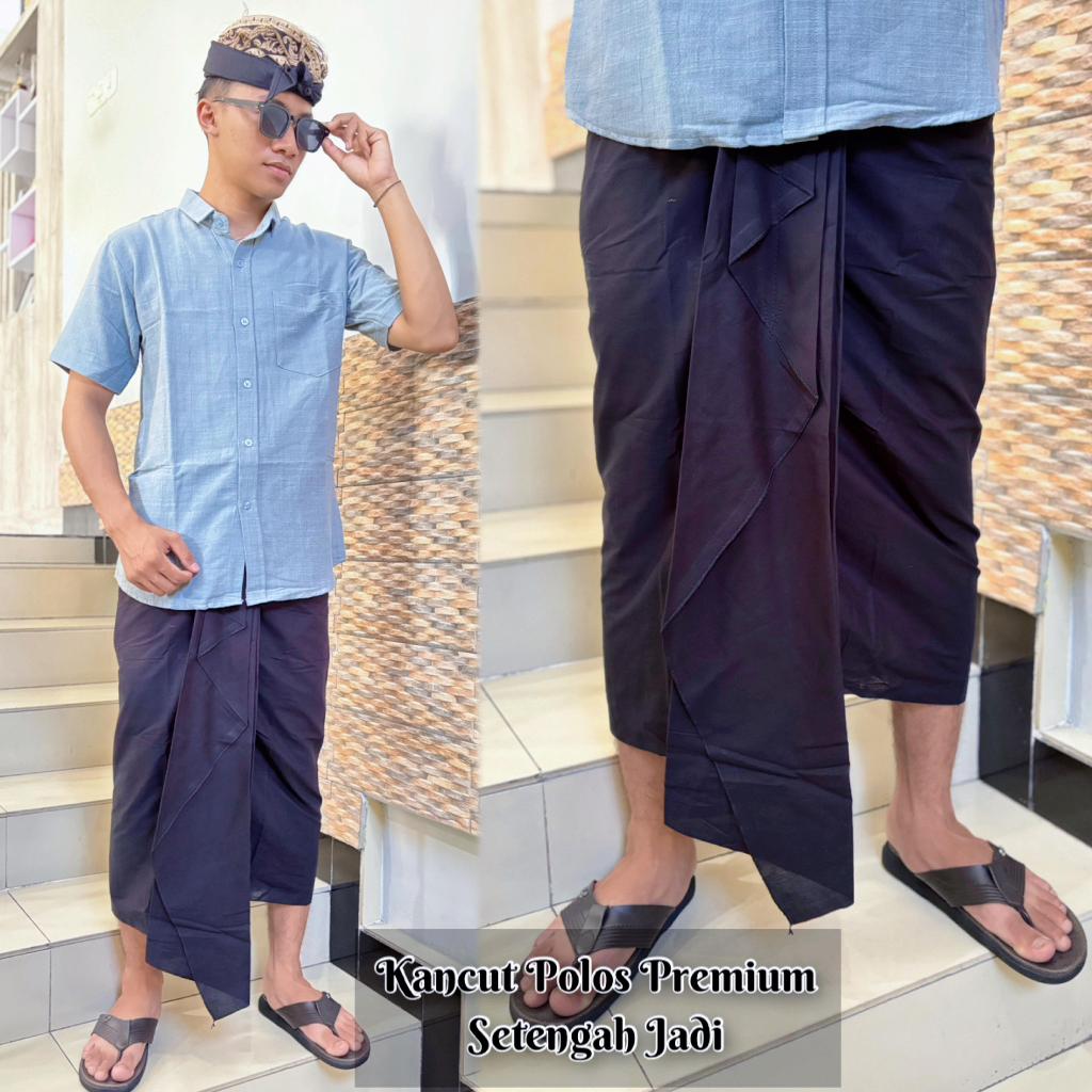 Jual KAMEN BALI PRIA KANCUT SETENGAH JADI POLOS || KAMEN BALI PRIA ...