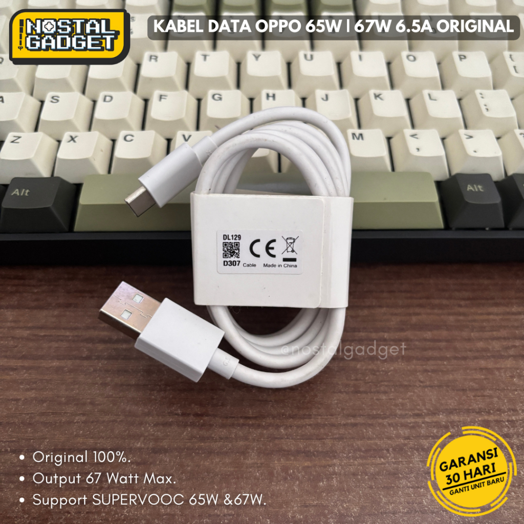 Jual Kabel Data OPPO Tipe C 65W 67W Fast Charging A78 Reno 6 7 8T 11 5G Original | Shopee Indonesia