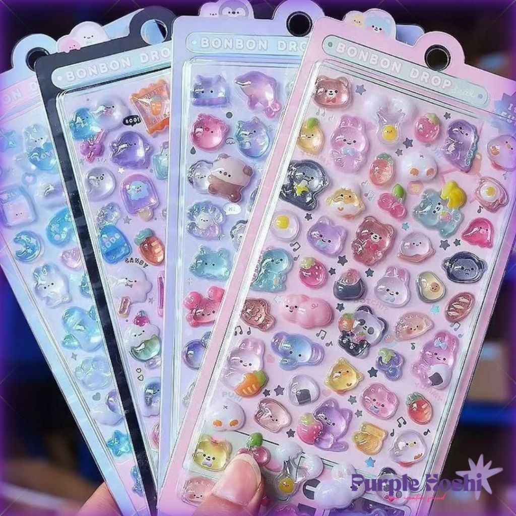 Jual Purple Hoshi1 Lembar Stiker 3D Timbul DIY Scrapbook Sticker ...