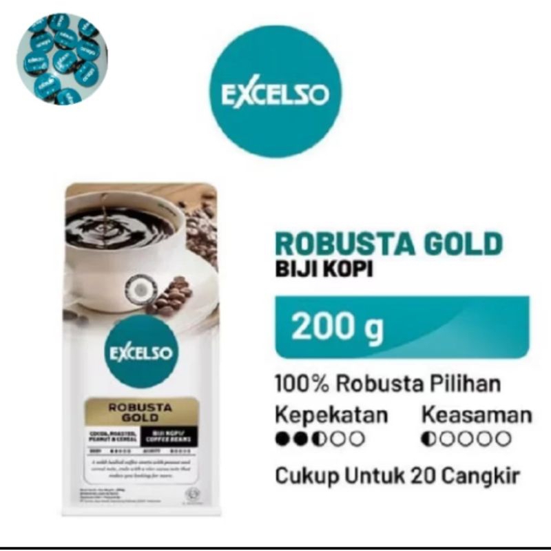 Jual EXCELSO KOPI BIJI ROBUSTA GOLD 200GR | Shopee Indonesia