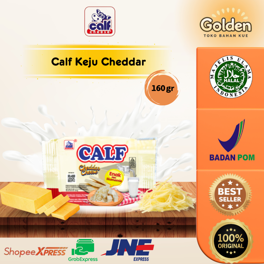 Jual Calf Keju Cheddar 200gr / Keju Cheddar Enak Murah | Shopee Indonesia