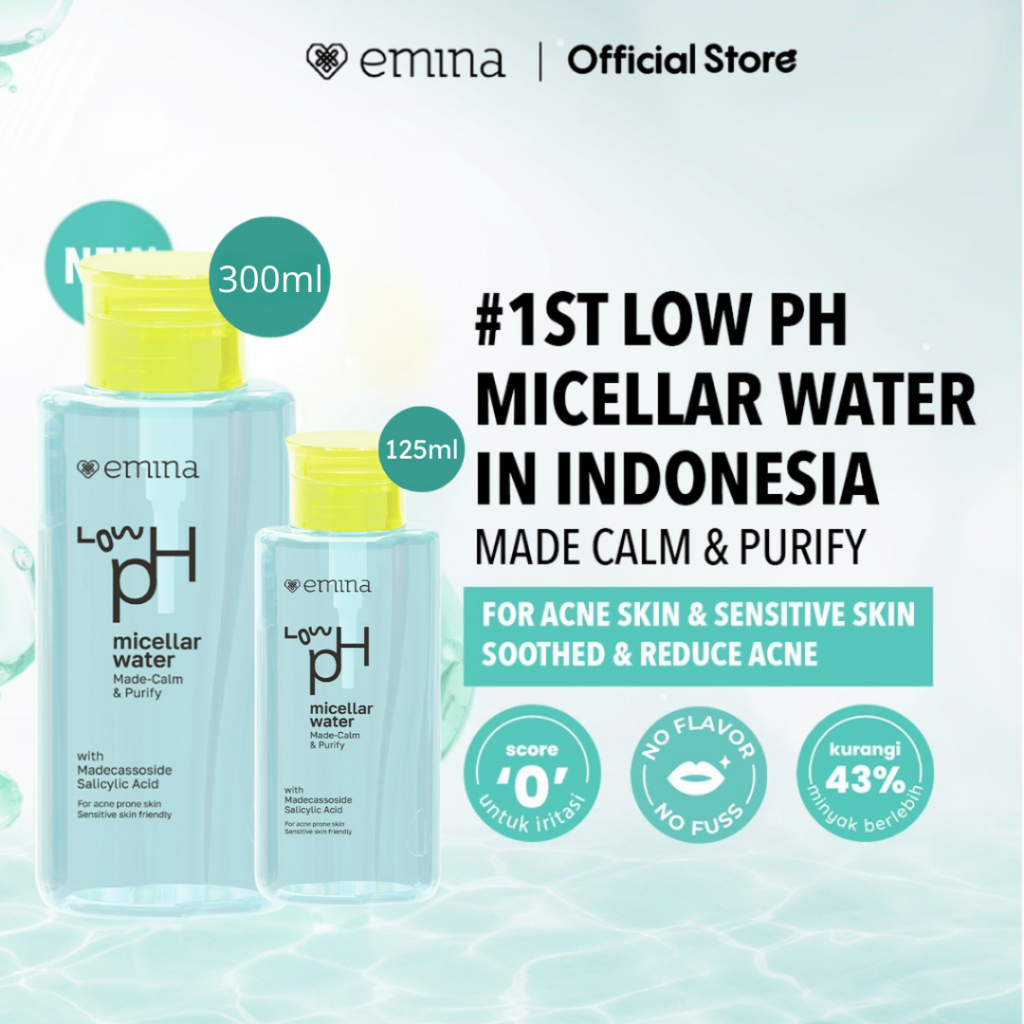 Jual WAWA - Emina Made-Calm & Purity Low pH Micellar Water 300 mL & 125 ...