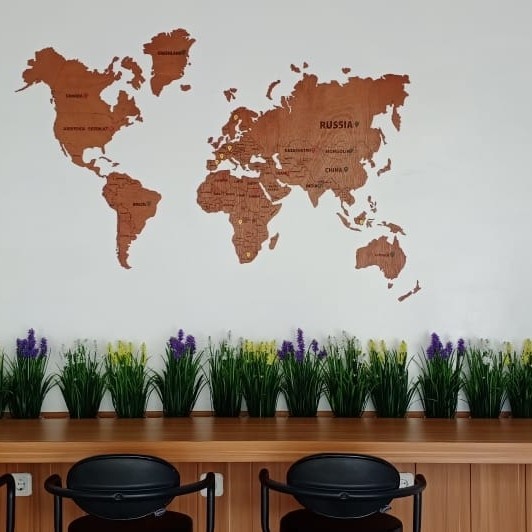 Jual Peta Dunia Kayu / Hiasan Dinding Peta / World Maps / Wooden World ...