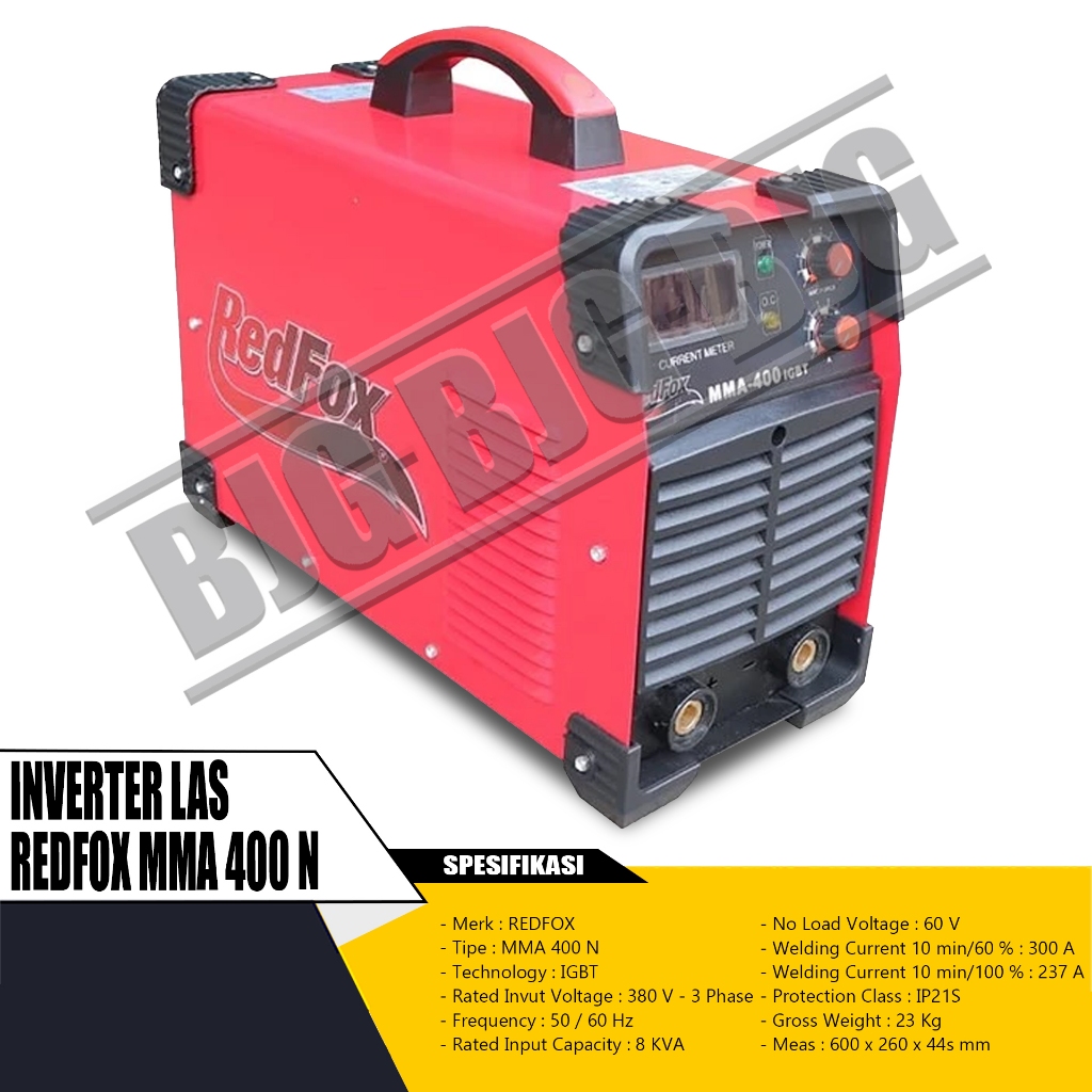 Jual MESIN LAS / INVERTER LAS REDFOX MMA 400 IGBT - 3 PHASE | Shopee Indonesia
