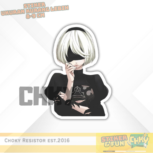 Jual Stiker Sticker Vinyl Laminasi Glosy YORHA 2B NIER AUTOMATA Vol 7 ...