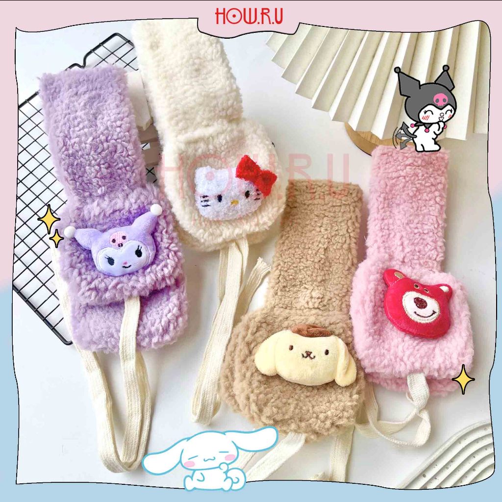 Jual HOW.R.U | 2IN1 Ear Muff Syal Bulu Lucu Fluffy untuk Anak-anak dan ...