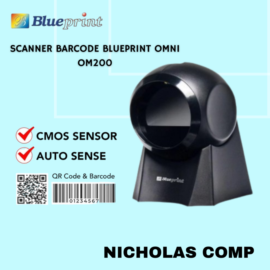 Jual Omni Barcode Scanner OM200 Blueprint 2D Auto Scan QR Code ...
