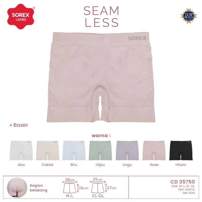 Jual Isi 3 PCS, 6 PCS, Celana Dalam Wanita Dewasa Sorex 35750 CD Seamless Boxer Segiempat Rajut ...