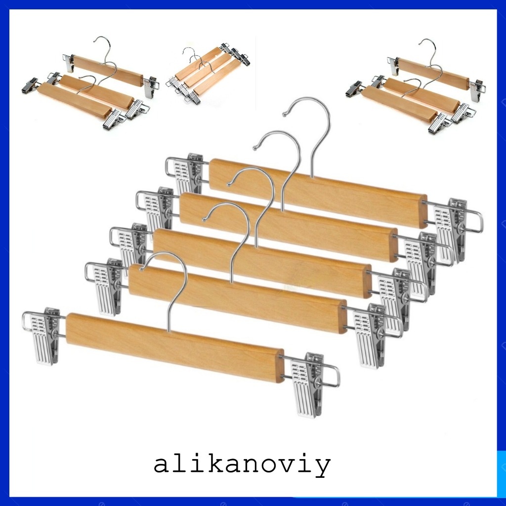 Jual Hanger Kayu Jepit Besi Hanger Celana Hanger Butik Estetik | Shopee ...