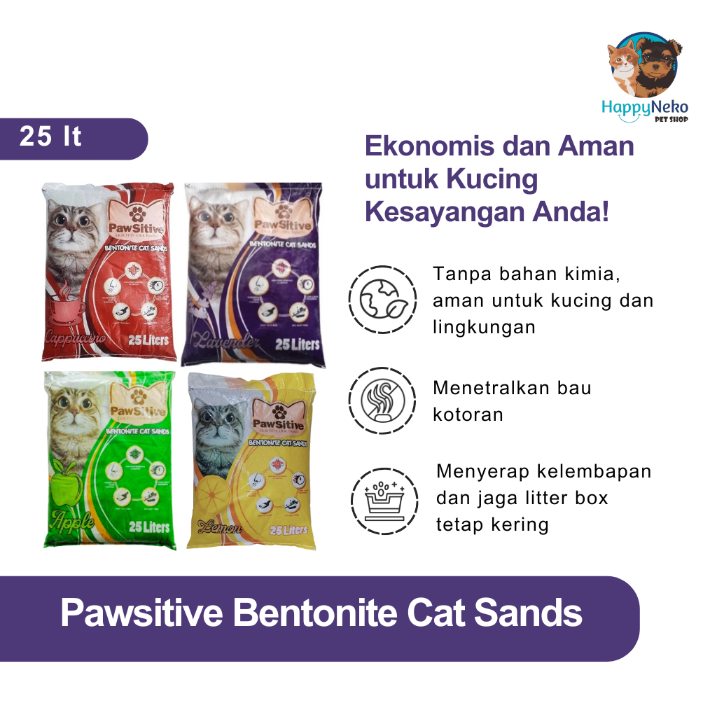 Jual PAWSITIVE 25 LITERS PASIR KUCING GUMPAL | Shopee Indonesia