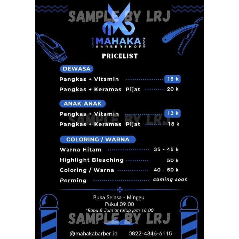Jual Jasa Desain Pricelist | Banner Daftar Harga | Menu Estetik untuk ...