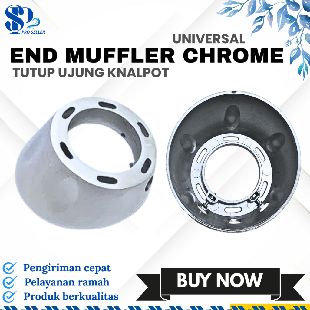 Jual end muffler chrome end cup chrome tutup kanlpot tutup ujung ...