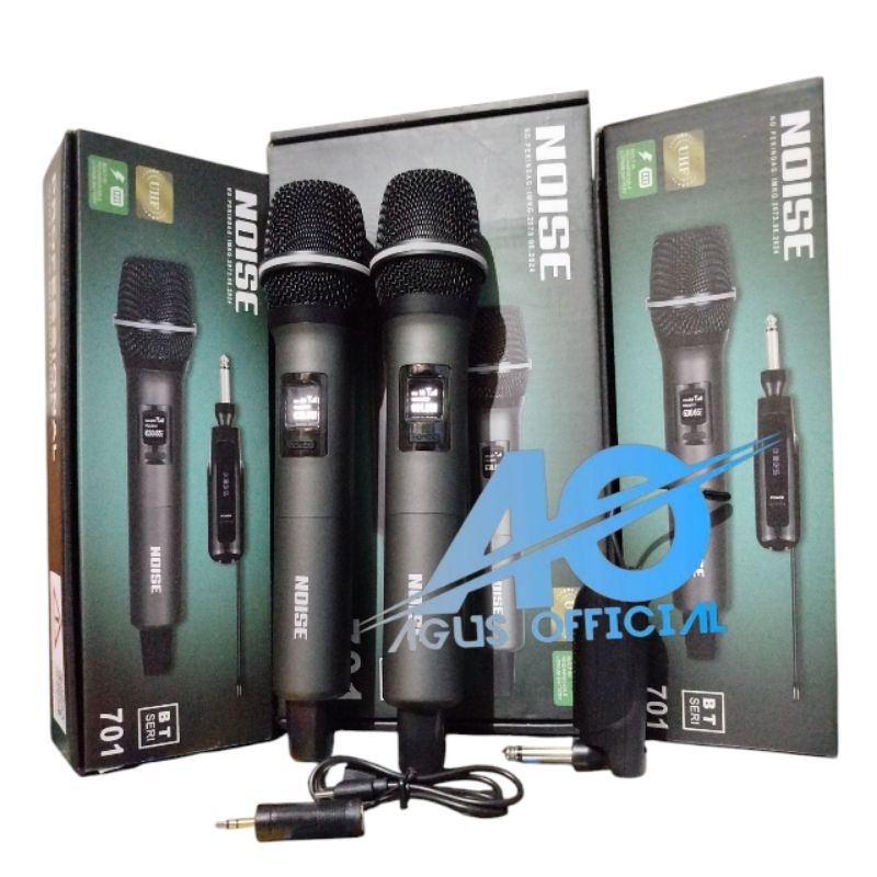 Jual cod mic double wireless microphone propesional fleco m12 ...