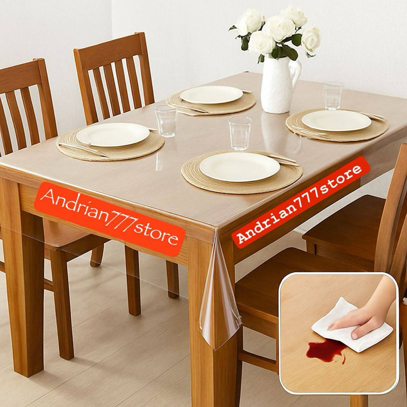 Jual Taplak Meja Makan Plastik/Plastik Mika Meteran/Taplak Meja Plastik Lemas MURAH | Shopee ...