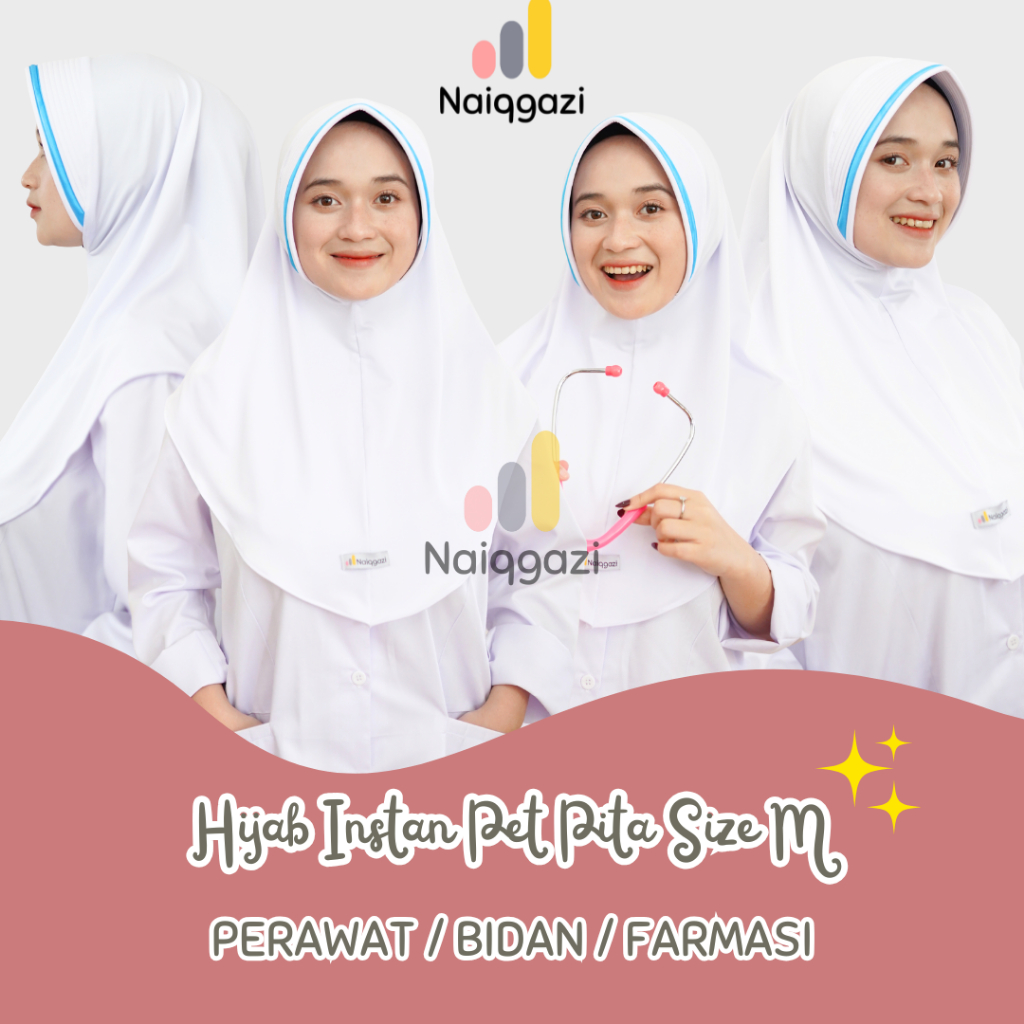 Jual Nᴀɪǫɢᴀᴢɪ Kerudung Instan Ped Pita Nakes / Perawat / Bidan | Size M | Shopee Indonesia