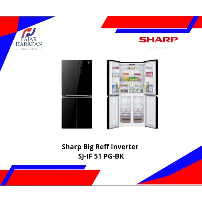 Jual SHARP KULKAS 4 PINTU BIG REFF SJ-IF 51" 85" 91" PG-BK | Shopee ...
