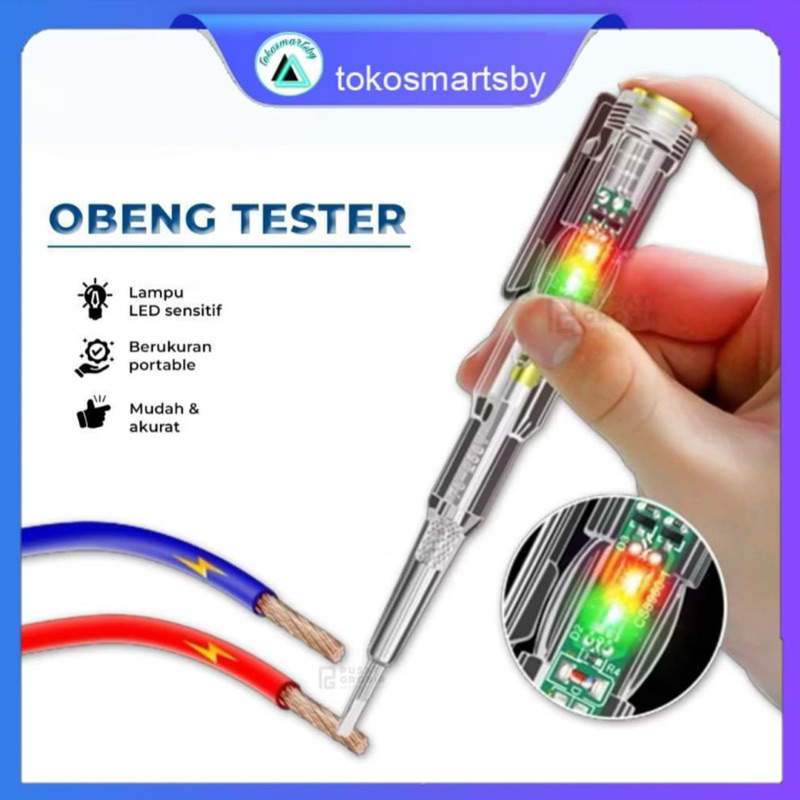 Jual Obeng Tespen Dual LED / Alat Deteksi Cek Ukur Kabel Putus / Tester ...