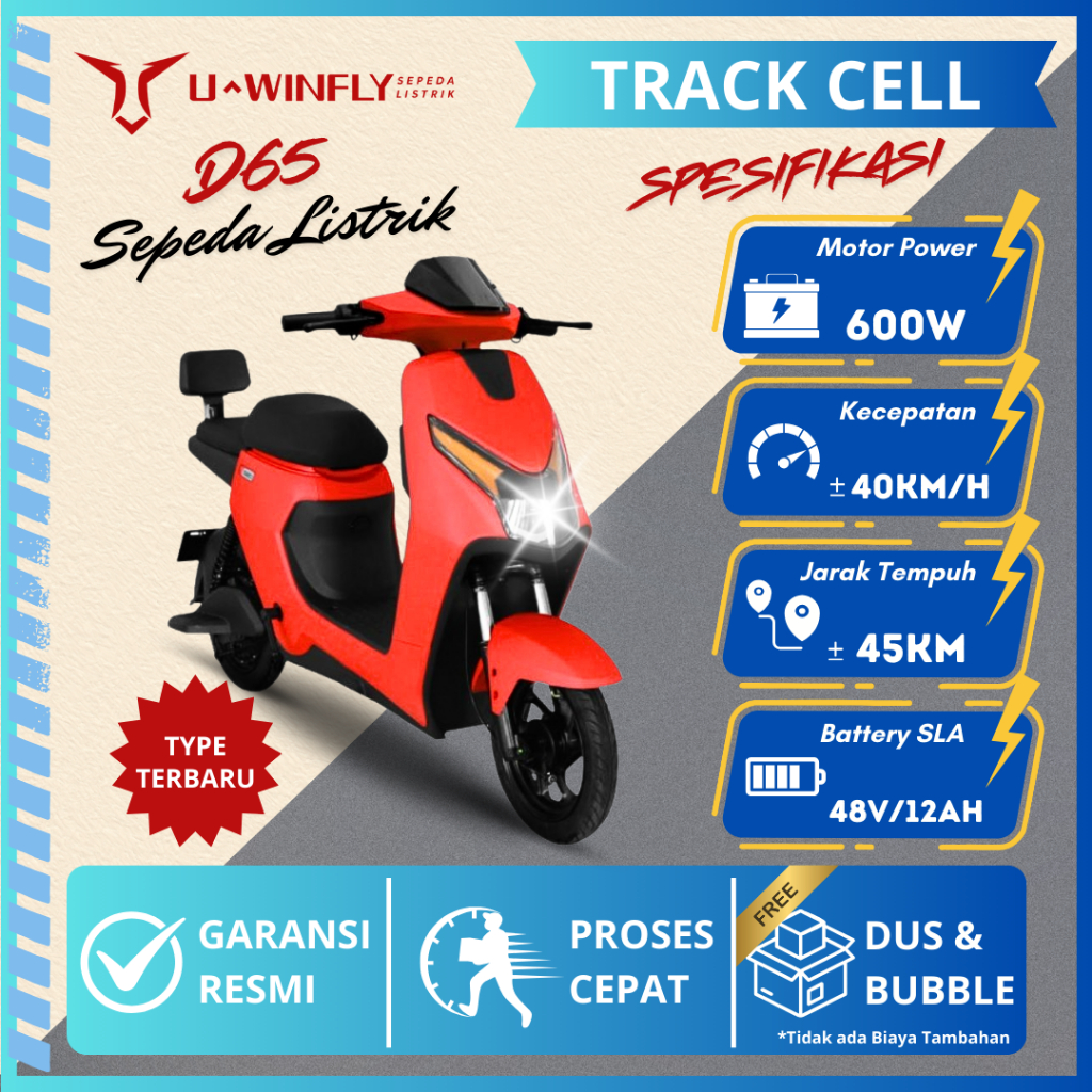 Jual Sepeda Listrik UWINFLY D65 D60 Motor Power 500 Watt 48V/12Ah Terbaru 2025 Garansi Resmi ...