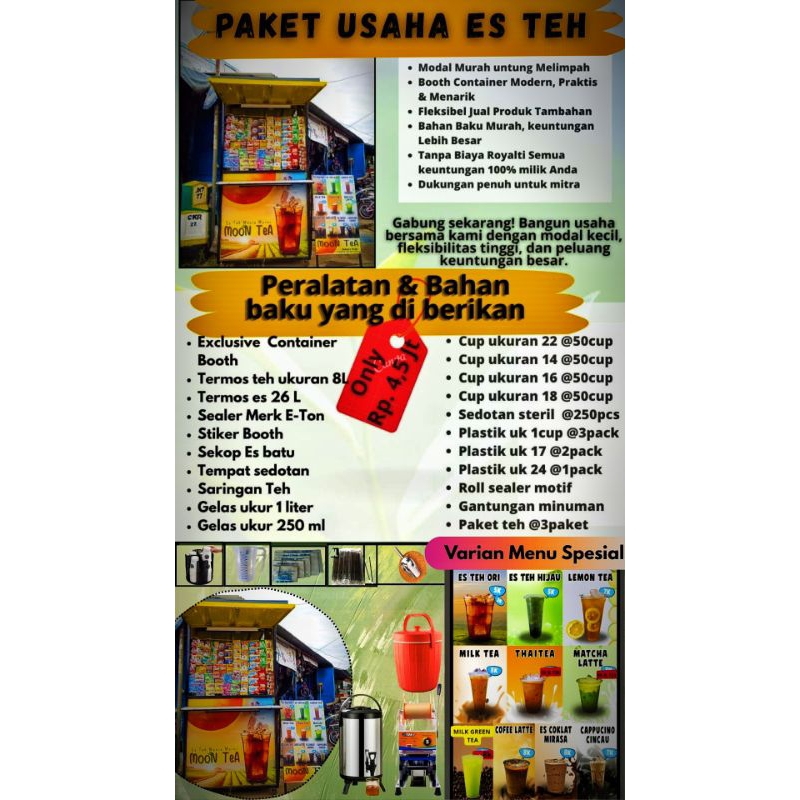 Jual Paket Kemitraan Usaha Es Teh Kekinian - Booth + Peralatan Lengkap ...