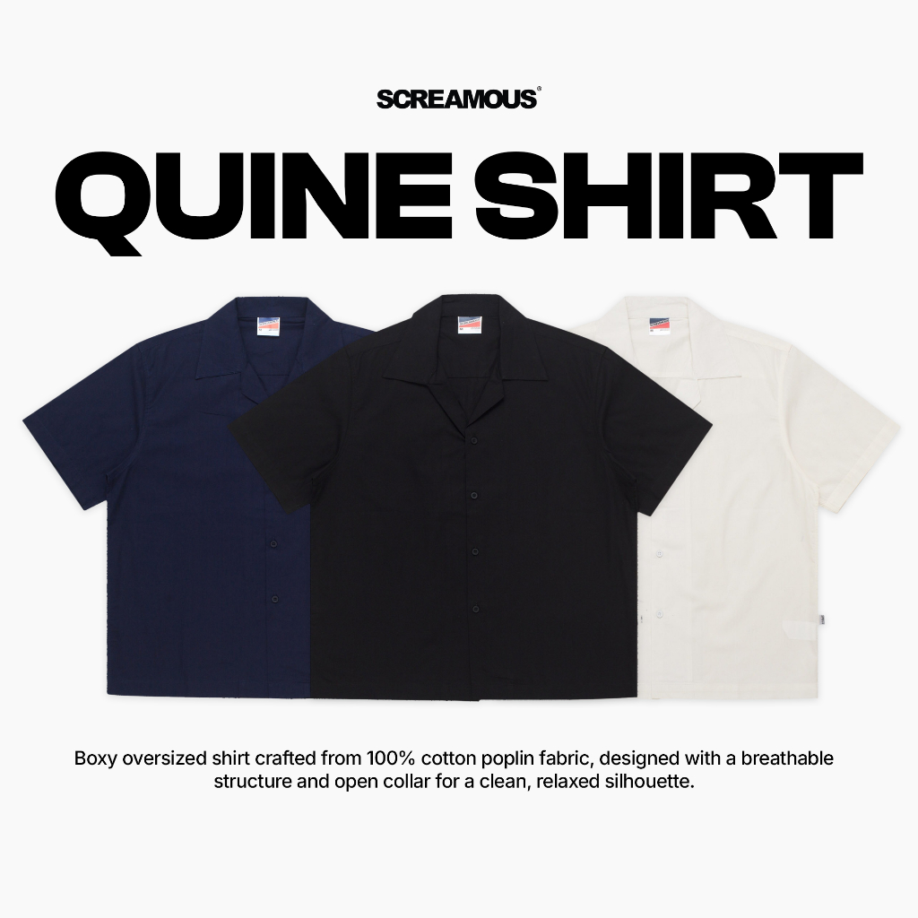 Jual Screamous Kemeja Shortsleeve Shirt Boxy Oversize Open Collar QUINE ...