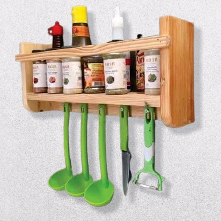 Jual Rak Rack Dapur Kayu Gantungan Spatula Sutil Bumbu Masak Tempel ...