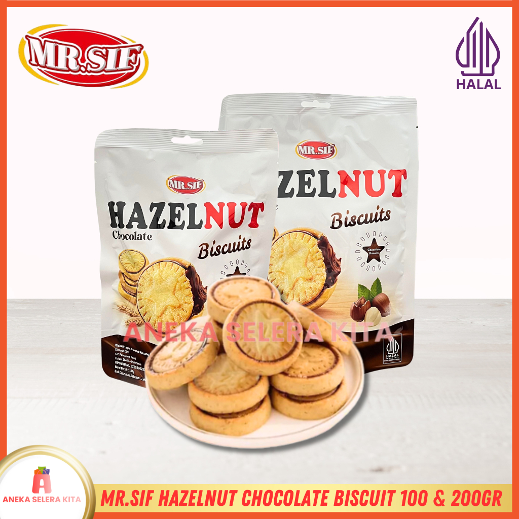 Jual MR.SIF Hazelnut Chocolate Biscuits Halal 100gr & 200gr | Shopee ...