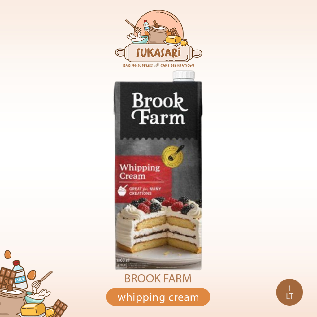 Jual Brook Farm whipping cream brookfarm 1 liter (instant sameday only ...
