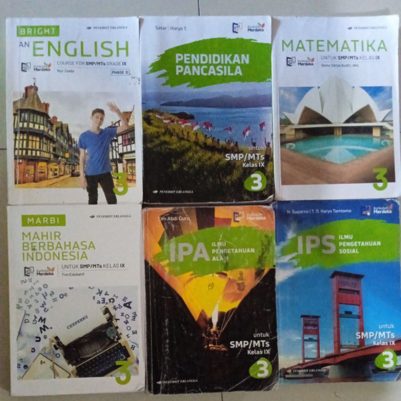 Jual BUKU PELAJARAN SMP KELAS IX 9 ERLANGGA KURMER / MATEMATIKA MARBI IPA IPS PKN BRIGHT AN ...