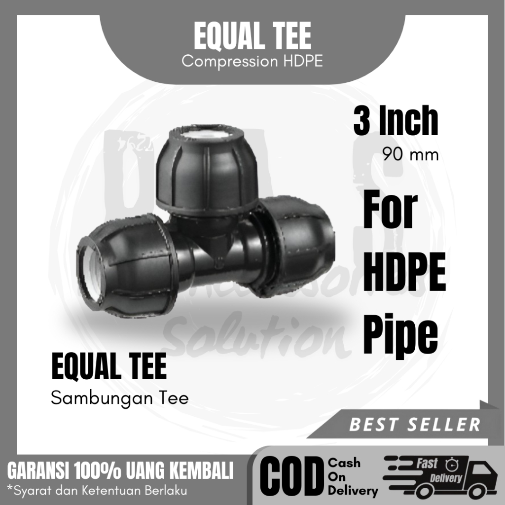 Jual Equal Tee / T Compression 90mm atau 3 Inch Sambungan / Fitting Pipa HDPE | PP | Shopee ...