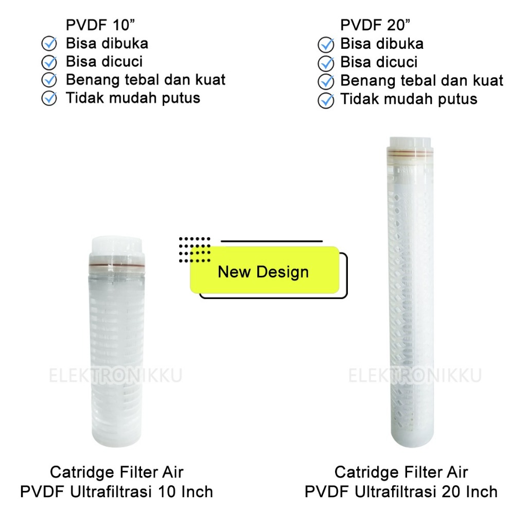 Jual Catridge Filter Air PVDF Ultrafiltrasi 10 Inch 20 Inch | Shopee ...