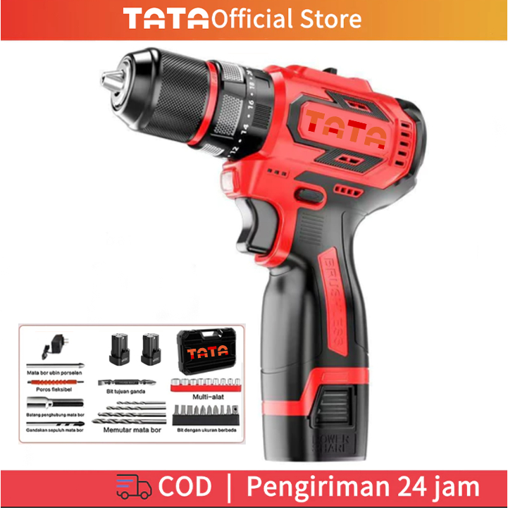 Jual TATA brushless Cordless Screwdriver 16.8V bor impact Bor cas Mesin ...