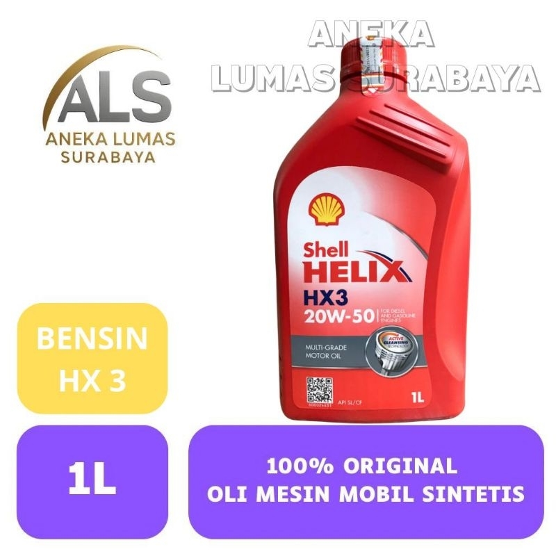Jual Shell Helix HX3 sae 20W-50 1Liter / Oli mesin mobil original scan ...