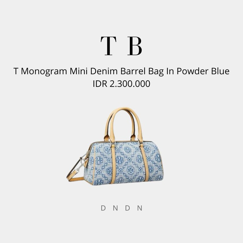 Jual T Monogram Mini Denim Barrel Bag In Powder Blue | Shopee Indonesia