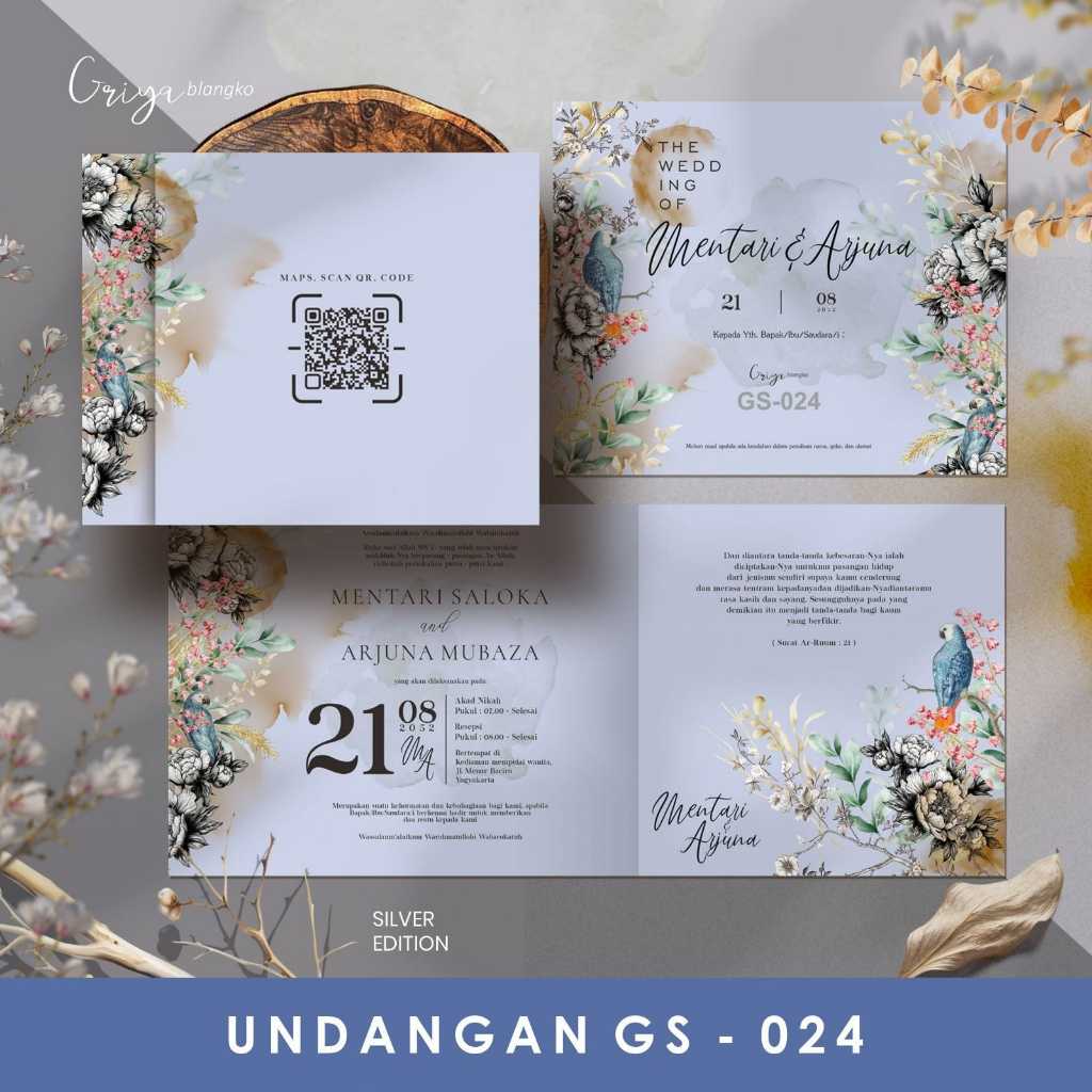 Jual BLANGKO UNDANGAN - BLANKO UNDANGAN NIKAH GRIYA SILVER GS 024 | Shopee Indonesia